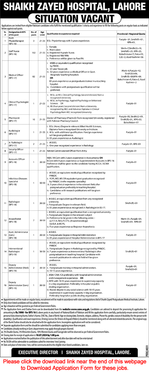 Shaikh Zayed Hospital Lahore Jobs 2024 June Application Form Nurses ... Shaikh Zayed Hospital Lahore Jobs 2024 June Application Form Nurses ...